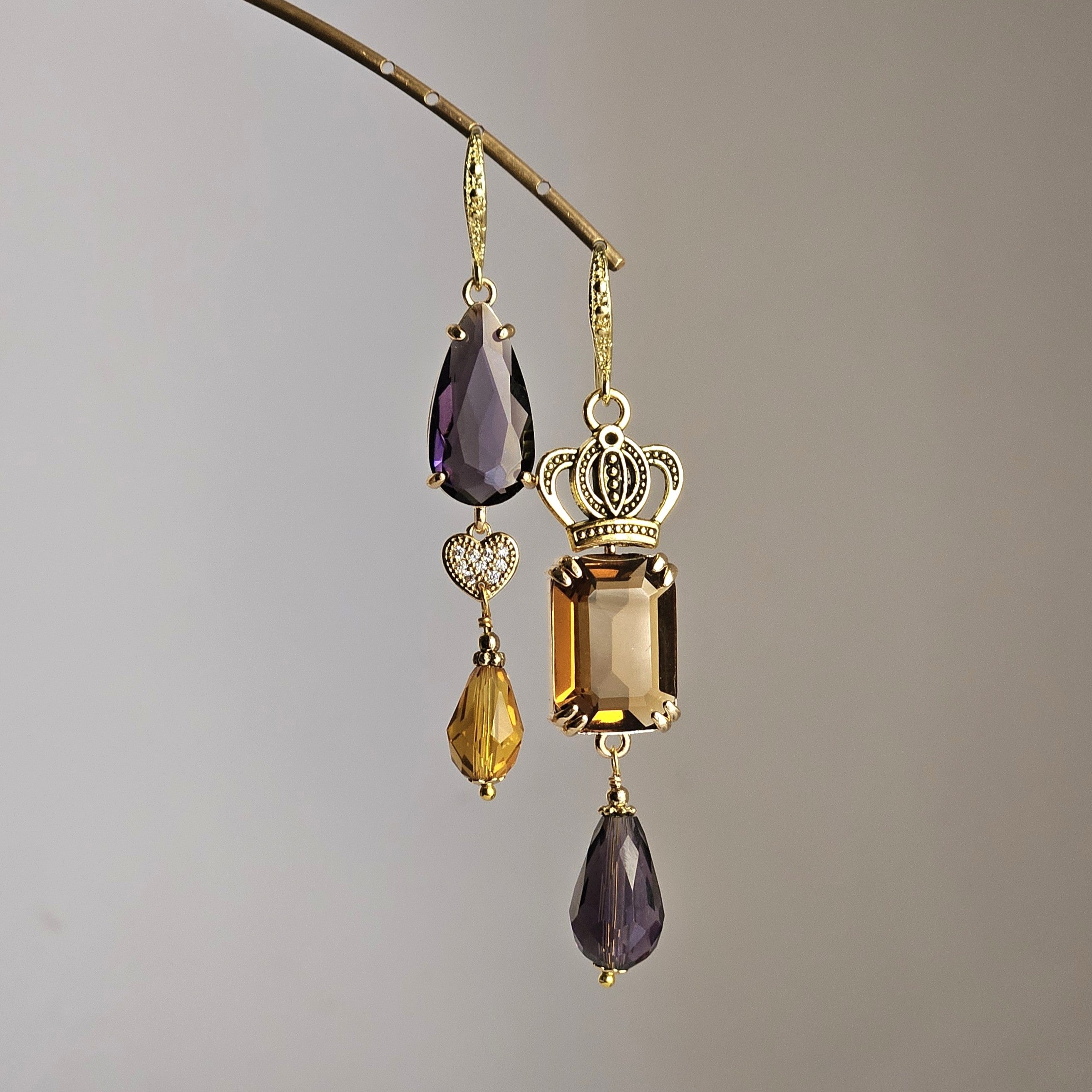 Orecchini strass miele e mirtillo – Dimmidisì